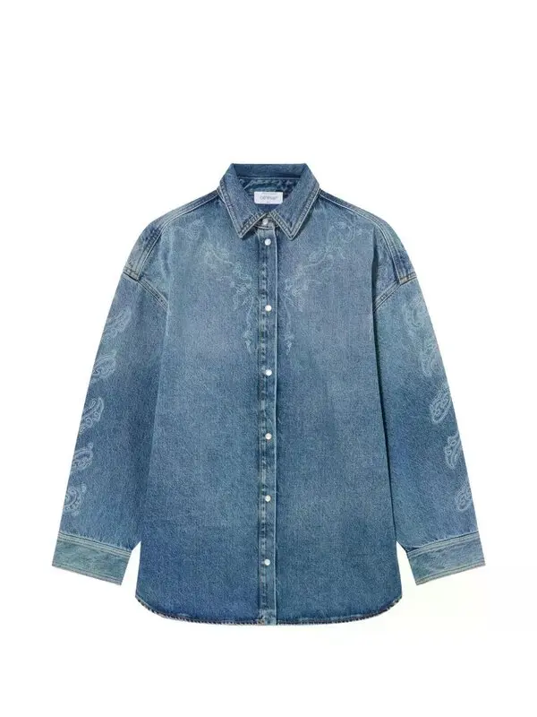Off-White Paisley Denim Lover Shirt Jacket - Blue