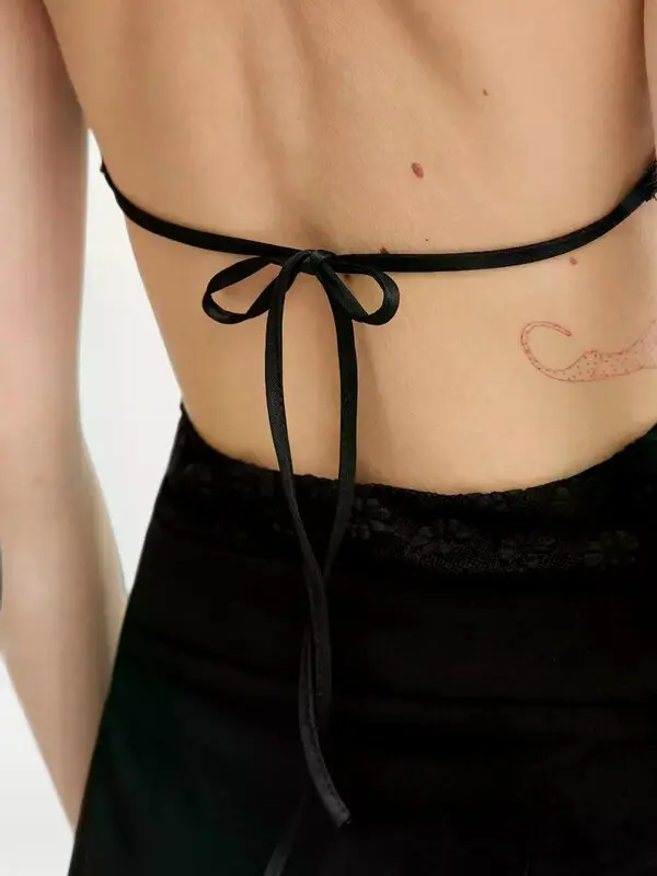 Bardot Floral-embroidery Cutout Halter-neck Bodysuit