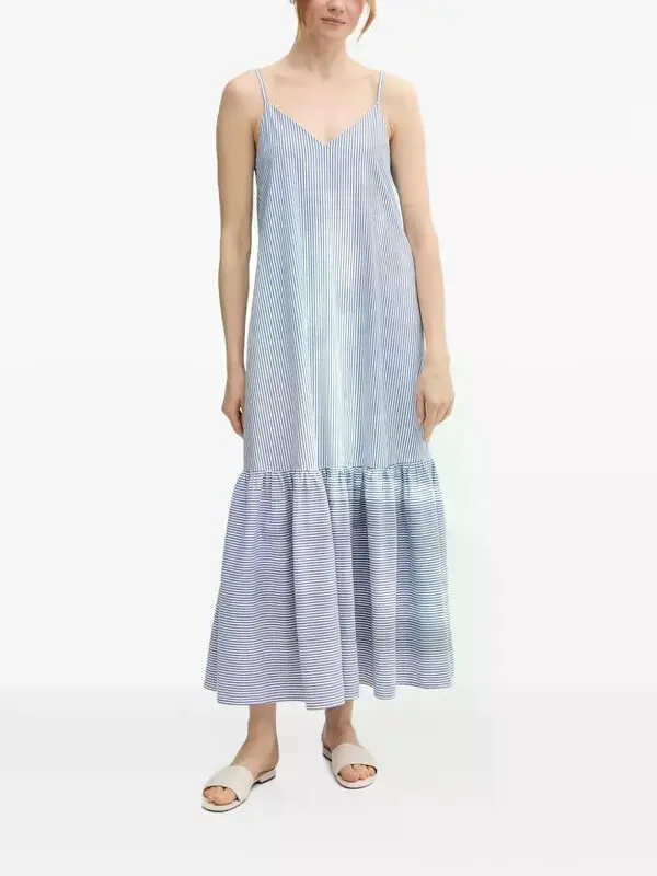 BENETTON Striped Ruffled-hem Dress