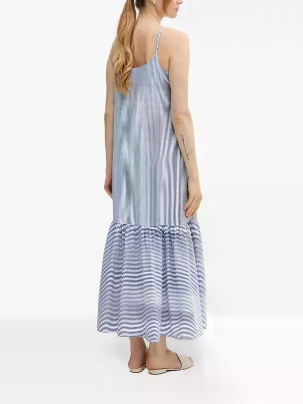 BENETTON Striped Ruffled-hem Dress