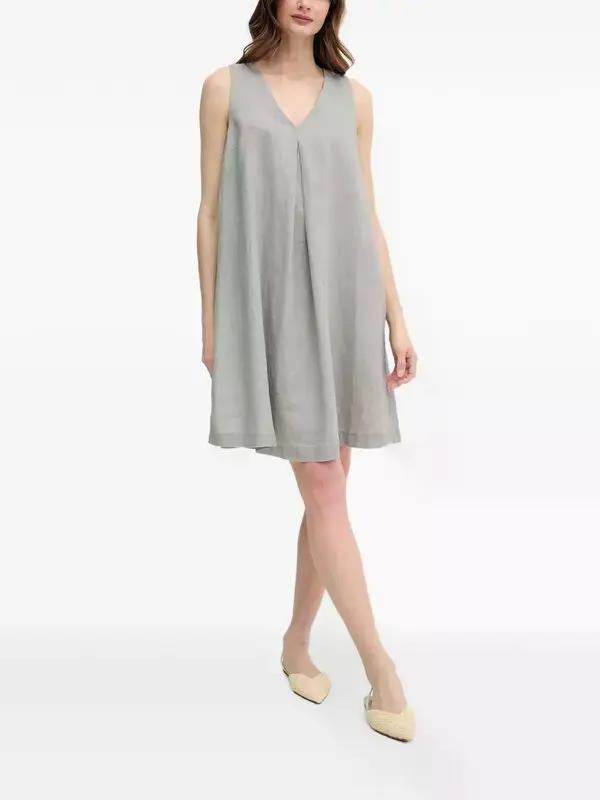 BENETTON V-neck Pleated Mini Dress