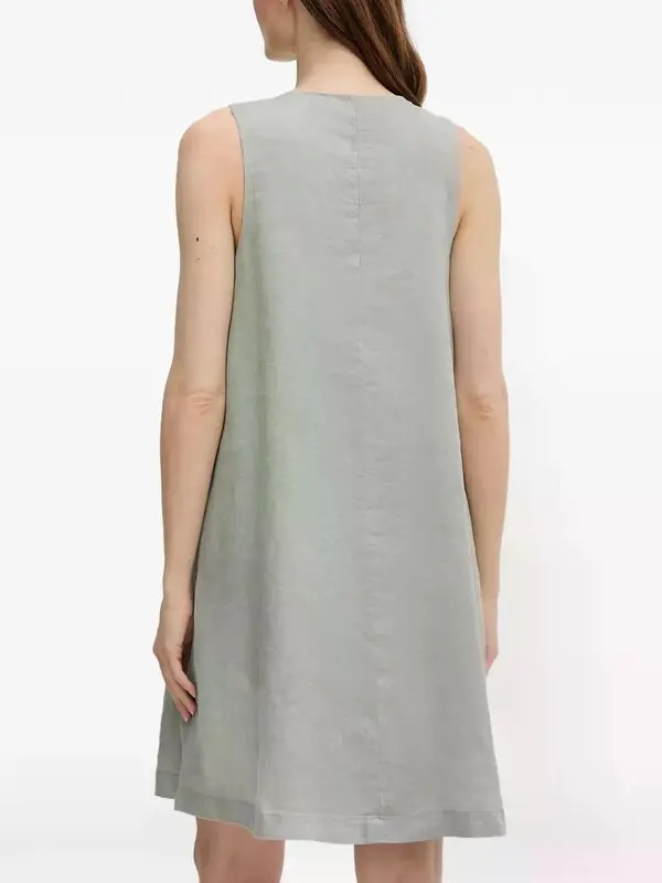BENETTON V-neck Linen Midi Dress - Grey