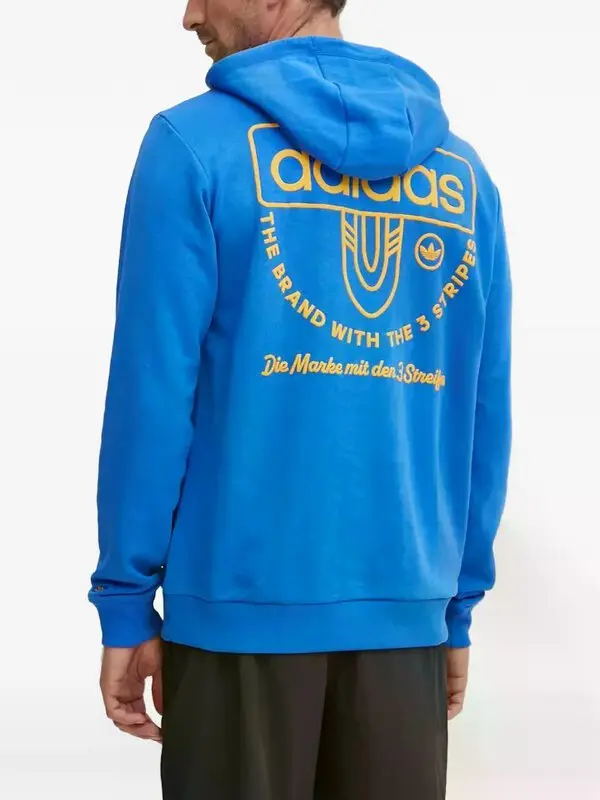Adidas Logo-print Drawstring Hoodie - Blue