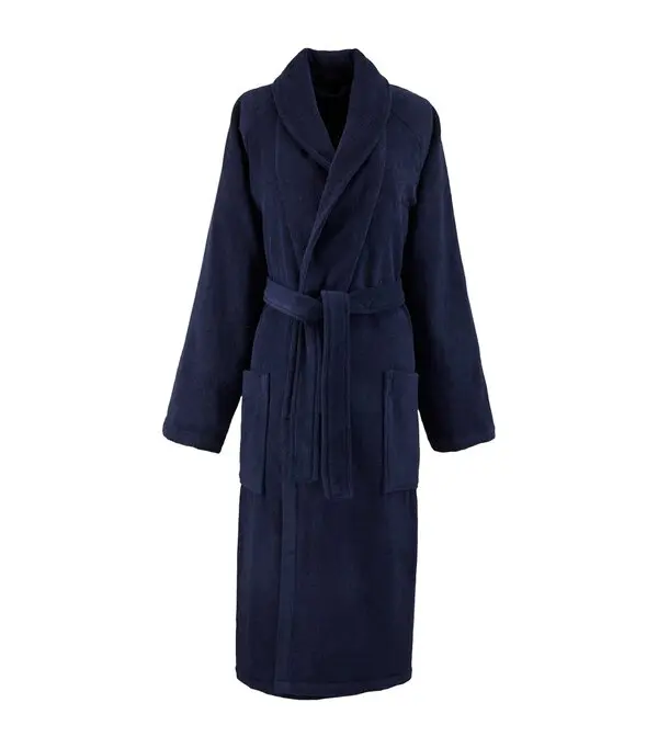 Ralph Lauren Cotton Dulaney Bathrobe - Navy