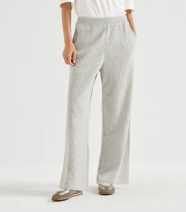 Brunello Cucinelli Sparkling Lace Jersey Track Pants