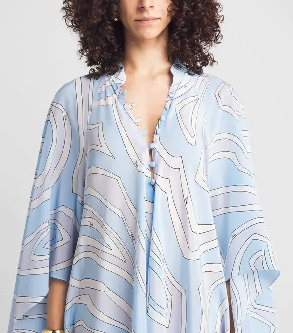 Emilio Pucci Silk Printed Kaftan Maxi Dress