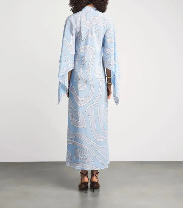 Emilio Pucci Silk Printed Kaftan Maxi Dress
