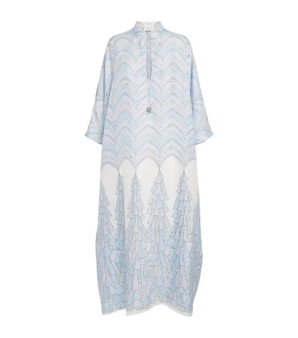 Emilio Pucci Silk Baiadera Print Kaftan Maxi Dress
