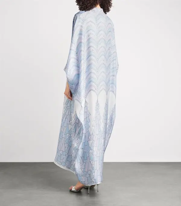 Emilio Pucci Silk Baiadera Print Kaftan Maxi Dress