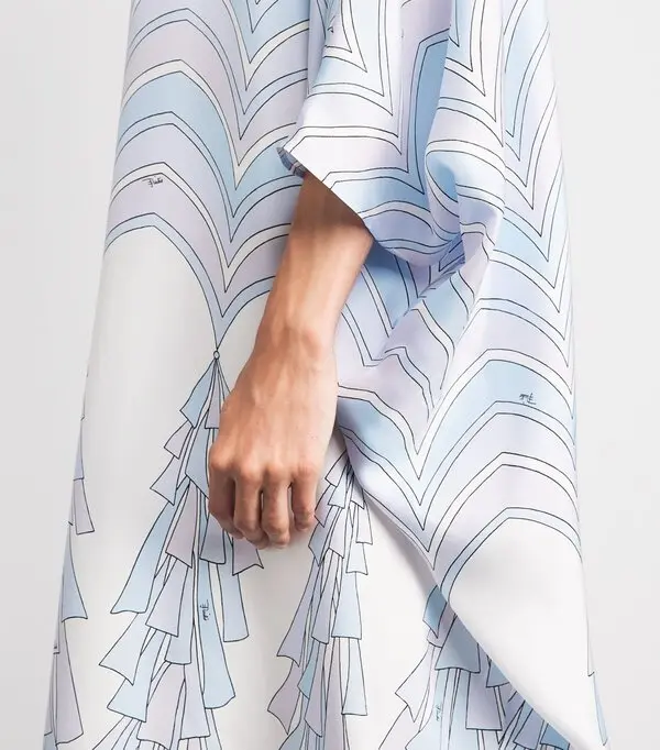 Emilio Pucci Silk Baiadera Print Kaftan Maxi Dress