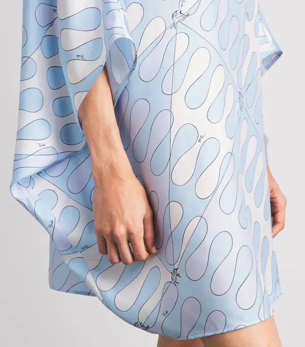 Emilio Pucci Silk Printed Kaftan Mini Dress