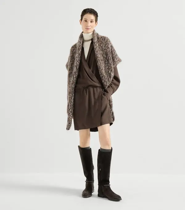 Brunello Cucinelli Mohair-blend Knitted Shawl