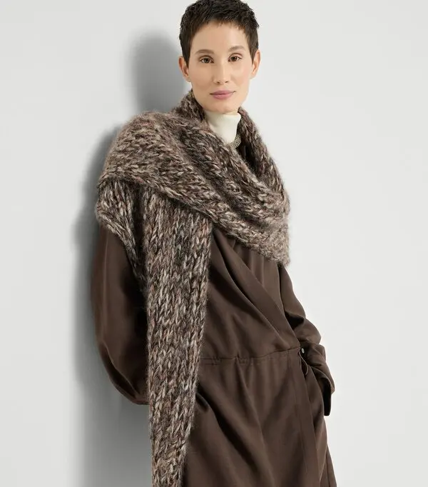 Brunello Cucinelli Mohair-blend Knitted Shawl