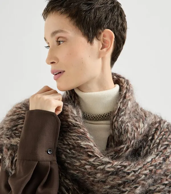 Brunello Cucinelli Mohair-blend Knitted Shawl