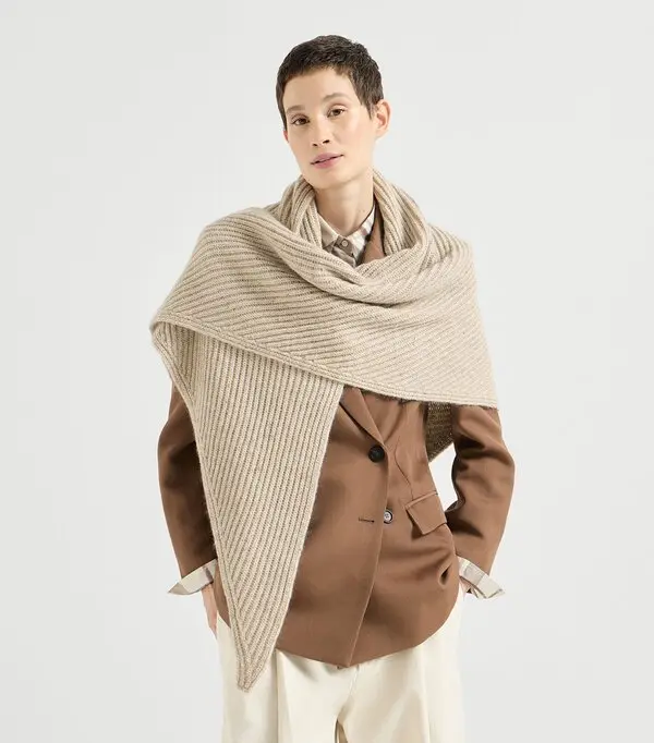Brunello Cucinelli Cashmere-blend Sparkling Shawl