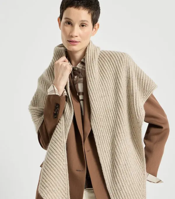 Brunello Cucinelli Cashmere-blend Sparkling Shawl