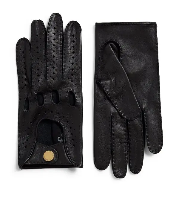 HAMERLI Leather Mathieu Driving Gloves - Black