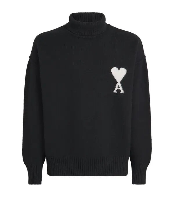 AMI Paris Virgin Wool De Coeur Rollneck Sweater