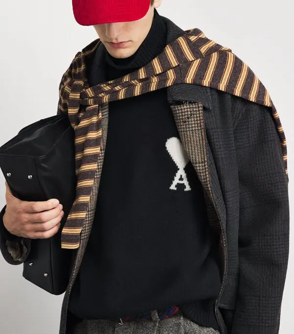 AMI Paris Virgin Wool De Coeur Rollneck Sweater
