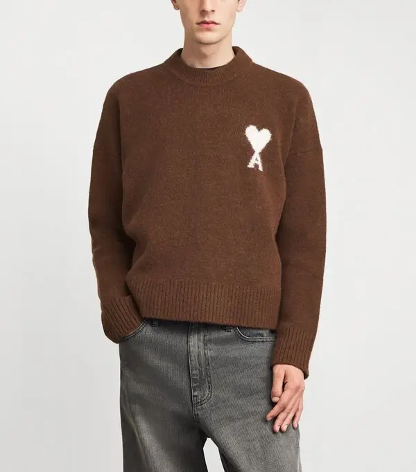 AMI Paris Alpaca-blend De Coeur Sweater