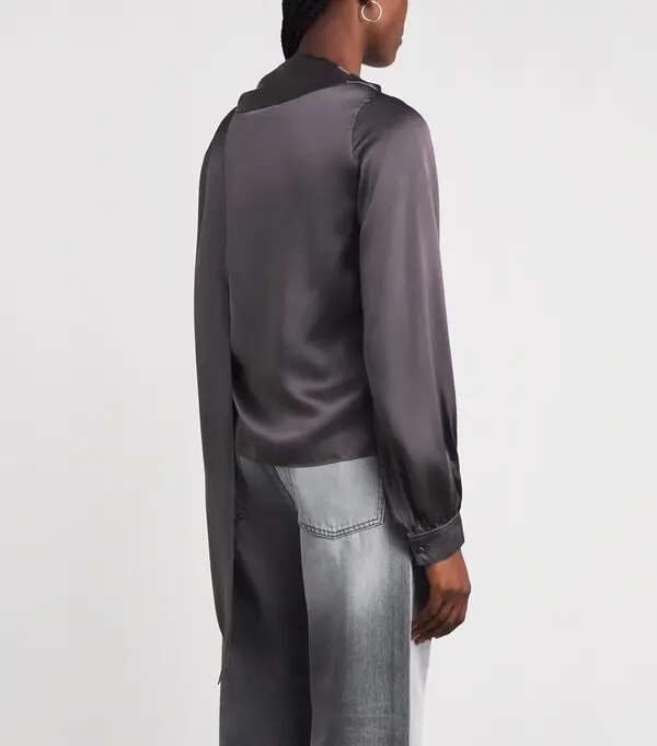 Acne Studios Silk Long-sleeve Scarf Blouse