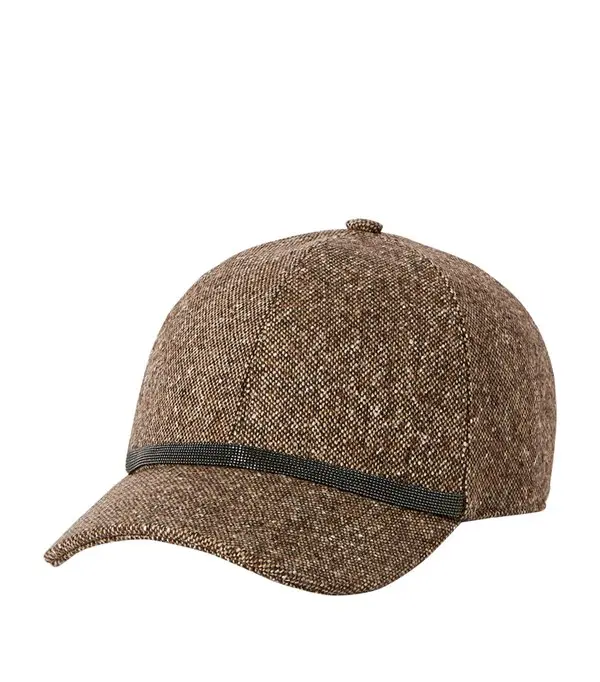 Brunello Cucinelli Virgin Wool-blend Monili Baseball Cap - Brown