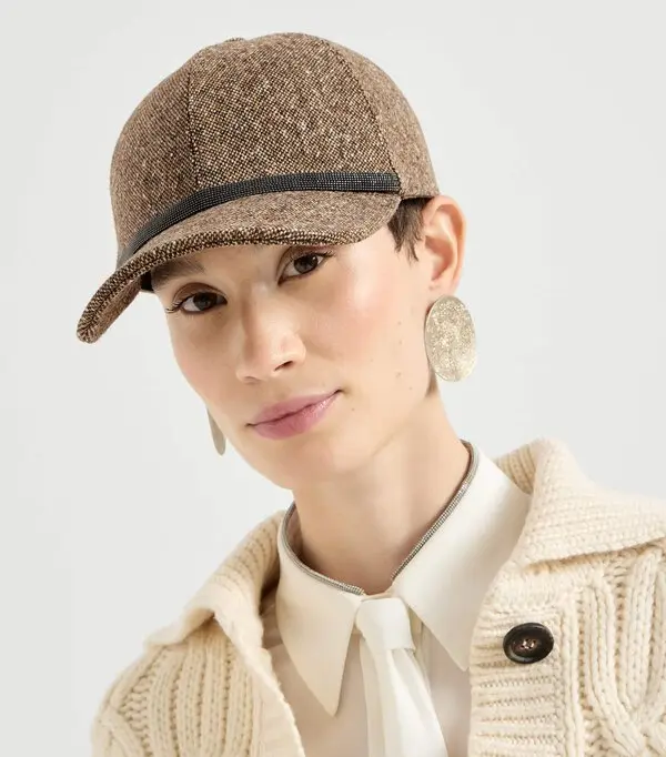 Brunello Cucinelli Virgin Wool-blend Monili Baseball Cap - Brown