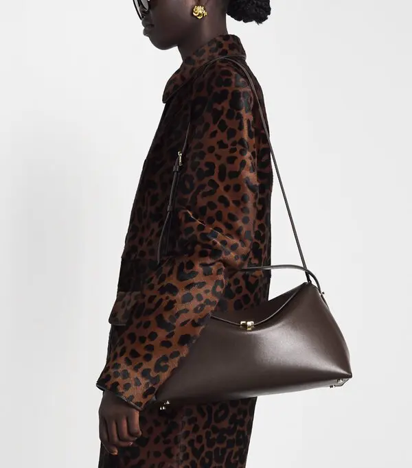 TOTEME Large Leather T-lock Top-handle Bag - Brown