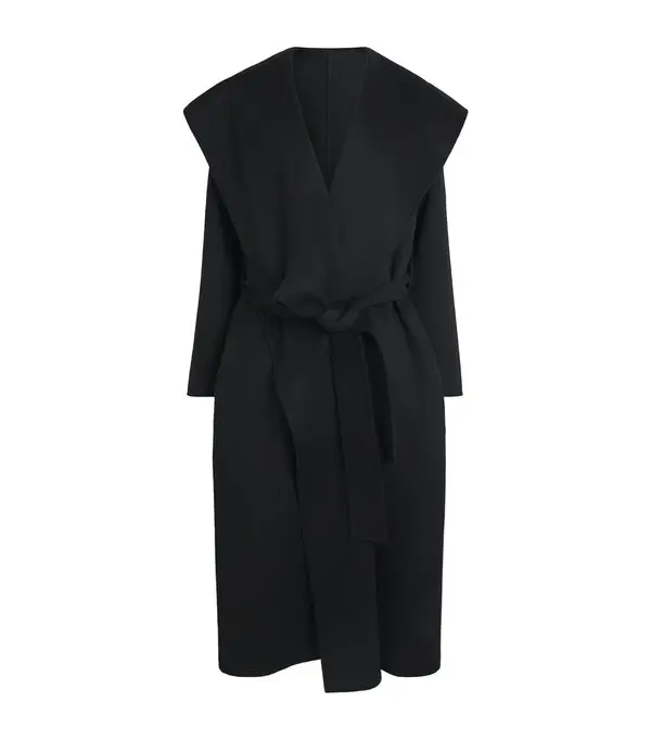 TOTEME Wool Hooded Coat - Black