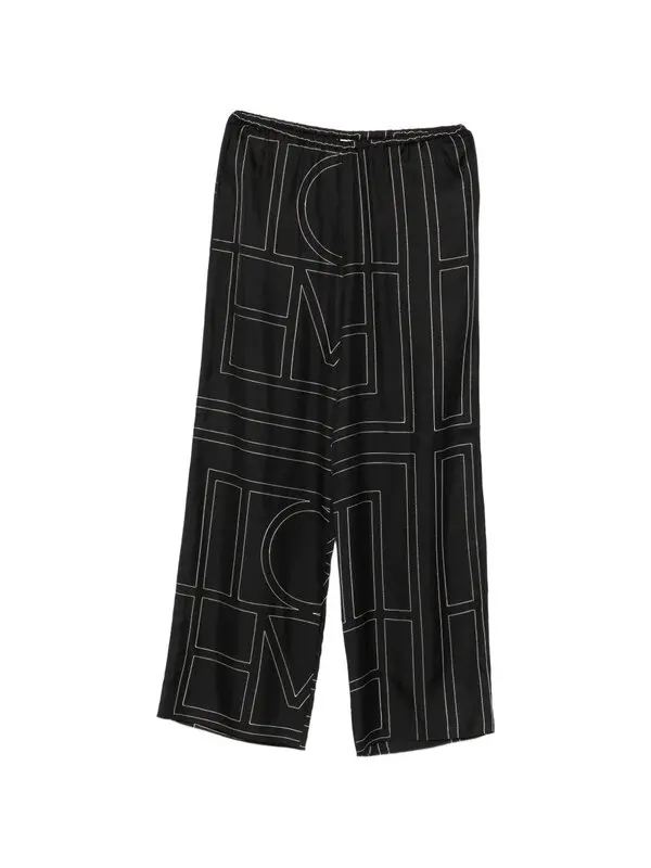 TOTEME Monogram Silk Pajama Trousers - Multicolor