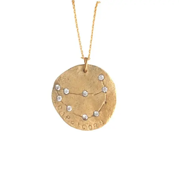LILY FLO JEWELLERY Capricorn Solid & Diamond Pendant Necklace - Gold