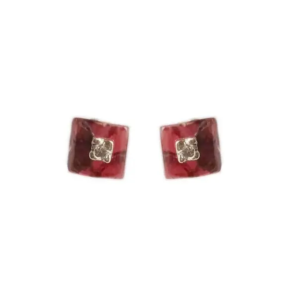 LILY FLO JEWELLERY Garnet Lab Grown Diamond Stud Earrings