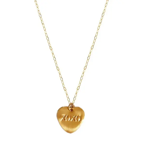 LILY FLO JEWELLERY Xoxo Love Hearts Solid Pendant Necklace - Gold