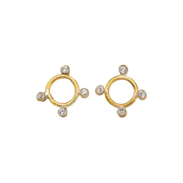 LILY FLO JEWELLERY Rhea 4 Diamond Earrings - Gold