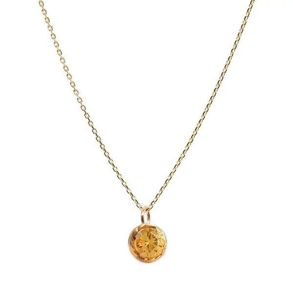 LILY FLO JEWELLERY Yellow Sapphire Solitaire Necklace