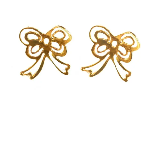 LILY FLO JEWELLERY Large Bow Earrings In Solid - Gold