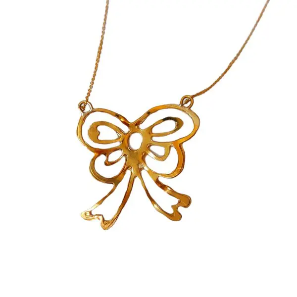 LILY FLO JEWELLERY Large Bow Necklace In Solid
