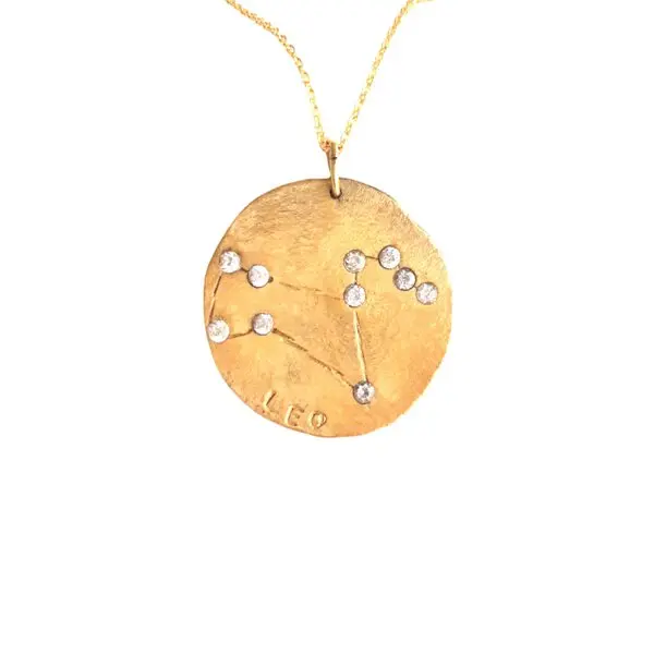 LILY FLO JEWELLERY Leo Solid & Diamond Pendant Necklace - Gold
