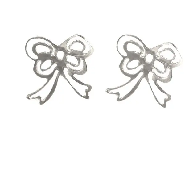 LILY FLO JEWELLERY Large Bow Earrings In Sterling - Silver