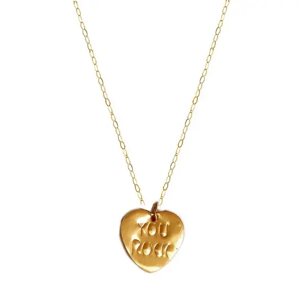 LILY FLO JEWELLERY You Rock Love Hearts Solid Pendant Necklace