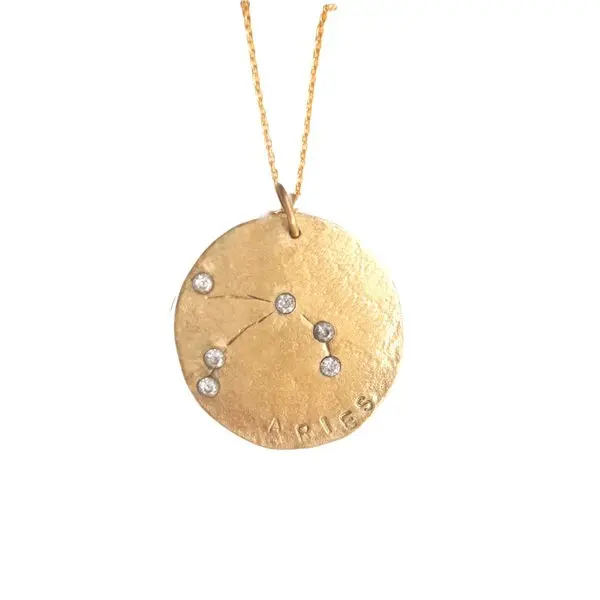 LILY FLO JEWELLERY Aries Solid & Diamond Pendant Necklace