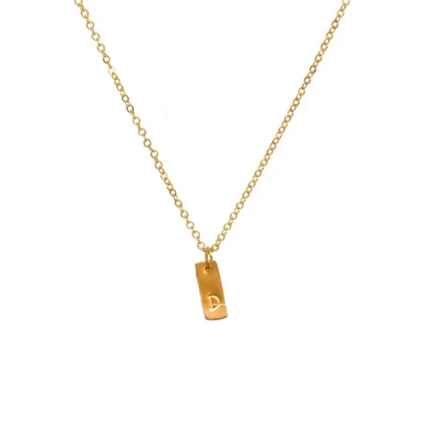 LILY FLO JEWELLERY Solid Tag Necklace With Initial