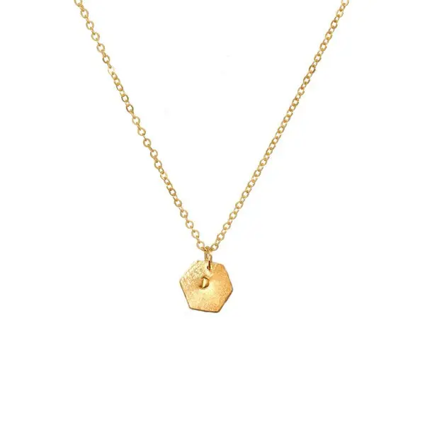LILY FLO JEWELLERY Hexagon Initial Pendant