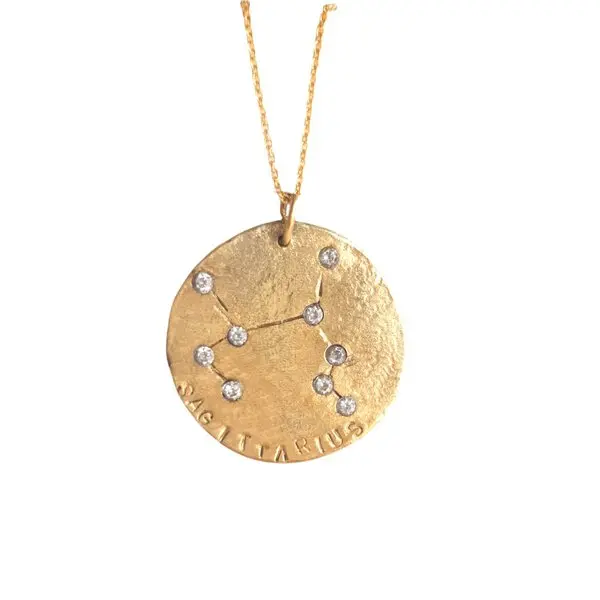 LILY FLO JEWELLERY Sagittarius Solid & Diamond Pendant Necklace