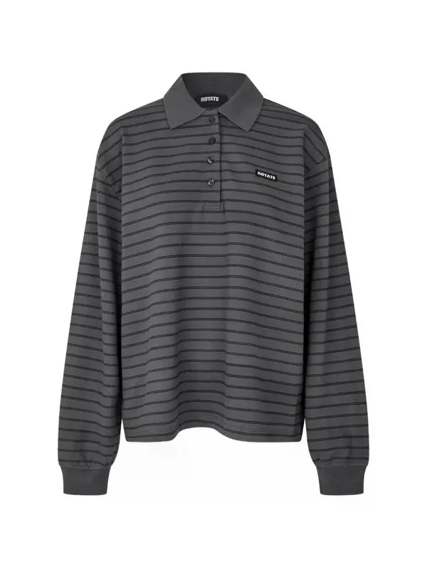 ROTATE BY BIRGER CHRISTENSEN Pique Longsleeve Polo - Grey