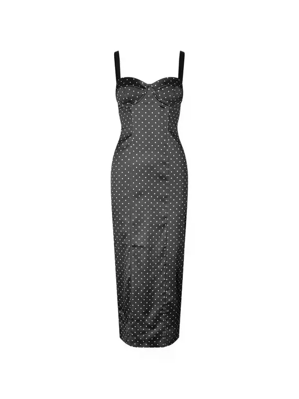 ROTATE BY BIRGER CHRISTENSEN Satin Midi Bustier Dress