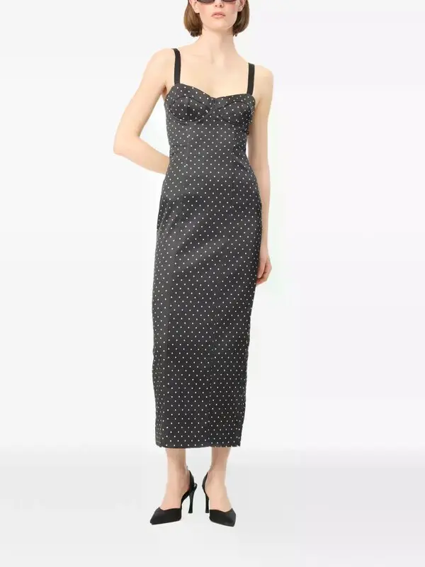 ROTATE BY BIRGER CHRISTENSEN Satin Midi Bustier Dress