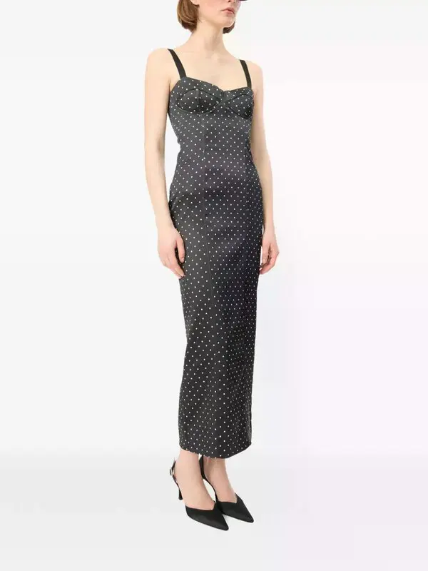 ROTATE BY BIRGER CHRISTENSEN Satin Midi Bustier Dress
