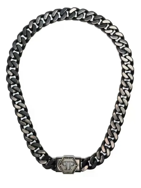 Philipp Plein Hexagon Chain Necklace - Black