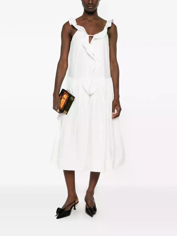 Maggie Marilyn Ruffled-trim Sleeveless Midi Dress